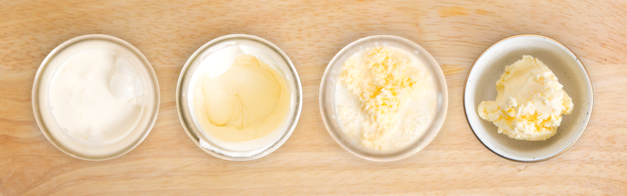 Separate the butter from the buttermilk by using a strainer. Save ...