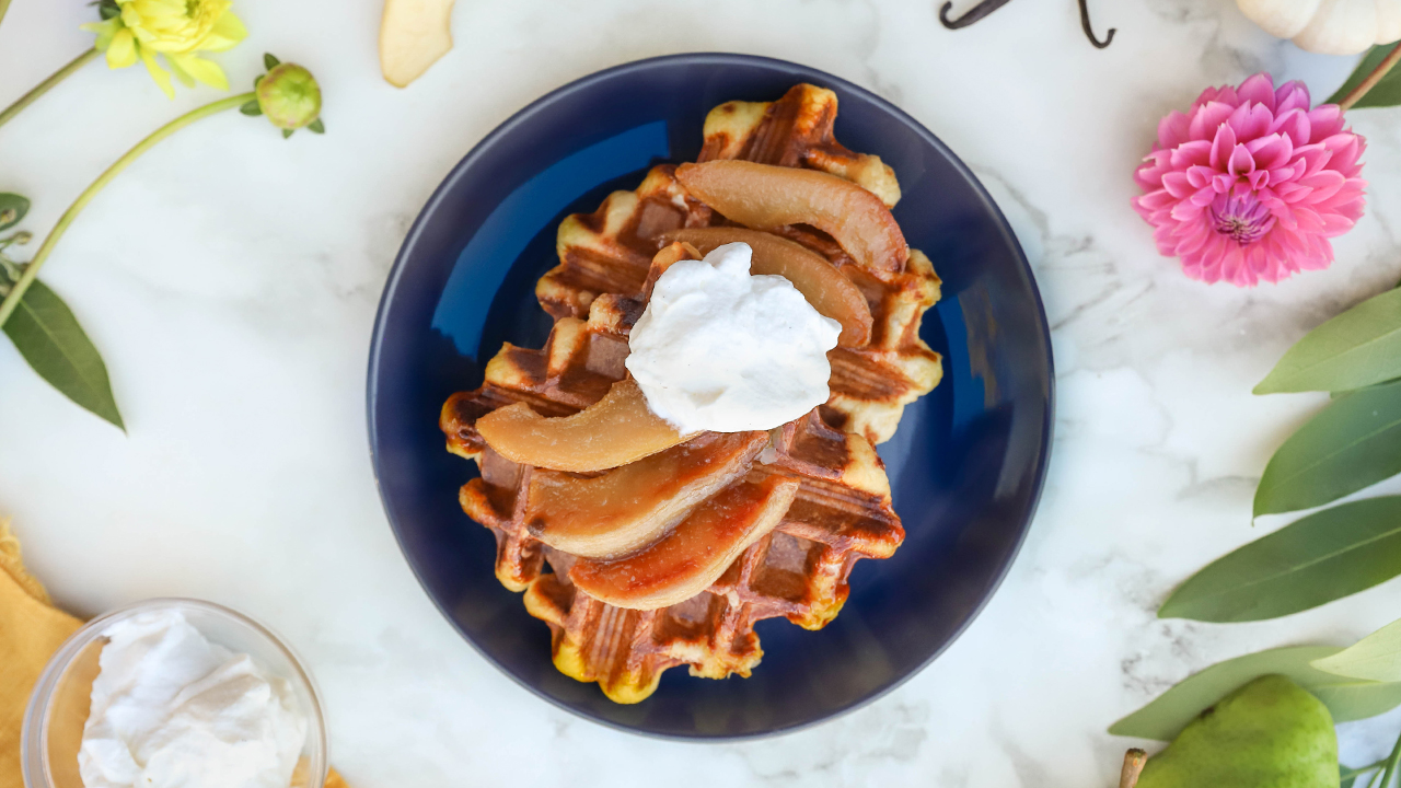 Liège Waffles With Roasted Pears - Washington Dairy